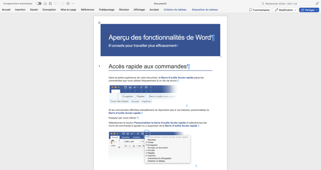 Formation Word Débutant - Cours débutant 100% en ligne